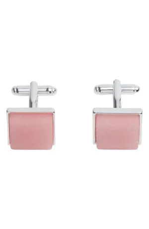 Mango Semiprecious Stone Cuff Links - Silver
