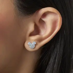 Disney Mickey And Minnie Mouse Mismatched Cubic Zirconia Stud Earrings