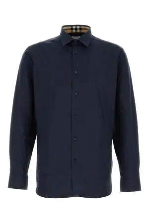 Burberry Navy Stretch Poplin Shirt - Blue