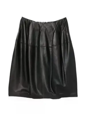 TOTEME Sculptural Leather Skirt - Black