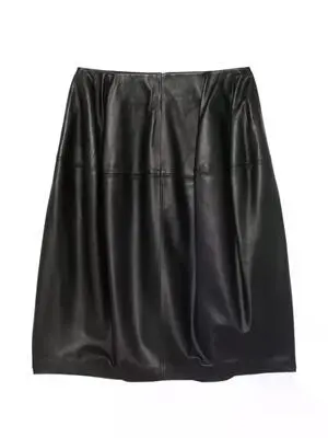 TOTEME Sculptural Leather Skirt - Black