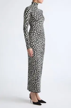 Carolina Herrera Turtleneck Tea Length Knit Dress