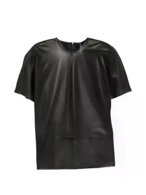 TOTEME Cocoon Leather Top - Black