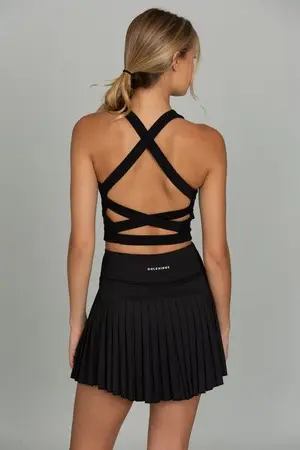 GOLD HINGE 15" Pleated Tennis Skirt - Black