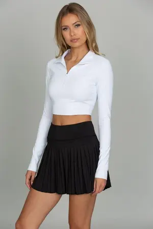 GOLD HINGE 15" Pleated Tennis Skirt - Black