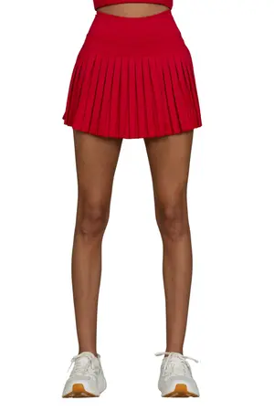 GOLD HINGE 15" Pleated Tennis Skirt Ruby