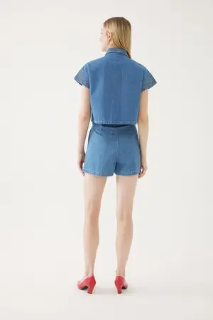 EXQUISE Denim Look Pocketed Shirt