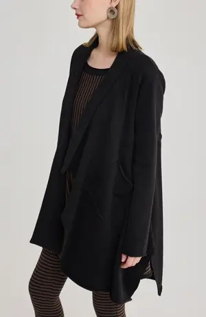 LUUKAA Valeria Fleece Cardigan - Black