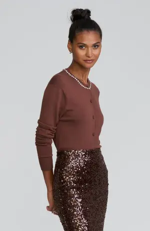 ELLE COLLECTION Gem Detail Cardigan
