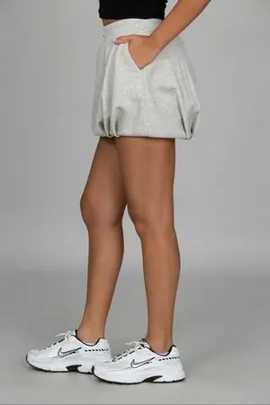 GOLD HINGE Luxesoft Bubble Skirt - Heather Grey