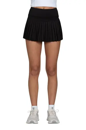 GOLD HINGE Pleated Tennis Skirt - Black