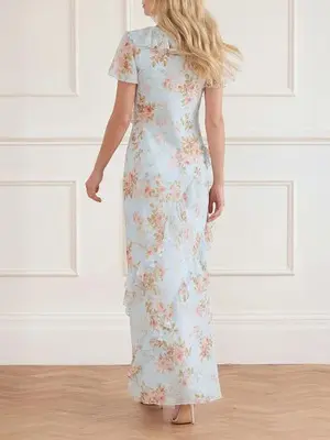 NEEDLE & THREAD Summer's Rose Georgette V-neck Gown