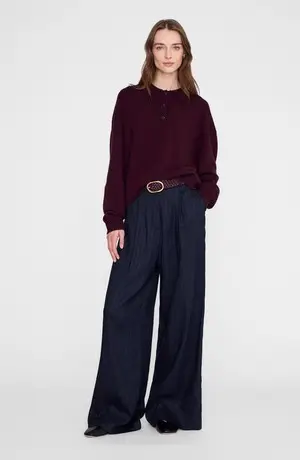 ANINE BING Lee Cashmere Polo Sweater