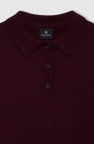 ANINE BING Lee Cashmere Polo Sweater