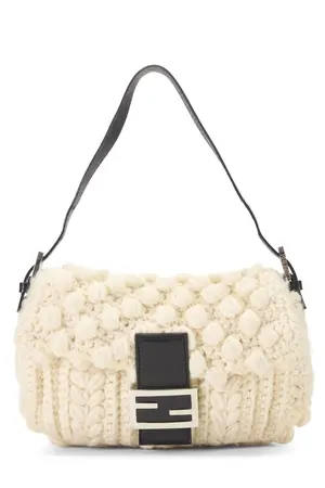 Fendi Cream Knit Baguette