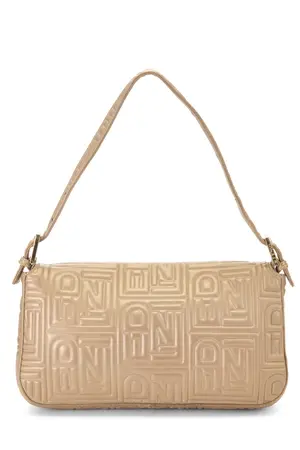 Fendi Gold Embossed Leather Baguette