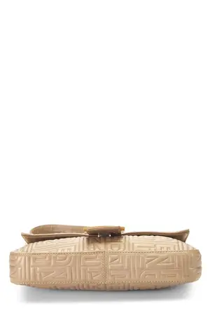 Fendi Gold Embossed Leather Baguette