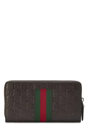 Gucci Ssima Web Zip Around Wallet