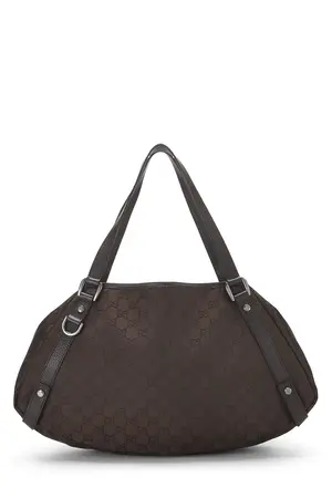 Gucci Gg Nylon Abbey Tote - Brown