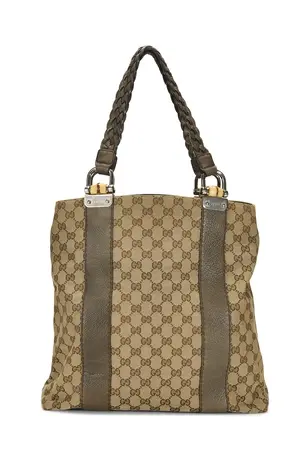 Gucci Original Gg Bamboo Bar Tote - Green