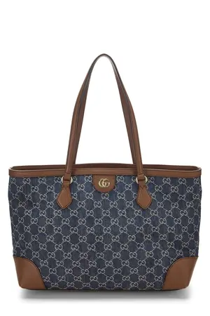 Gucci Denim Gg Ophidia Tote - Brown