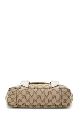 Gucci Cream Original Gg Buckle Flap Messenger