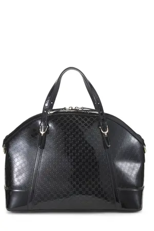 Gucci Patent Microssima Nice Top Handle Bag - Black