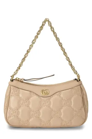 Gucci Embossed Gg Matelassé Chain Shoulder Bag - Pink