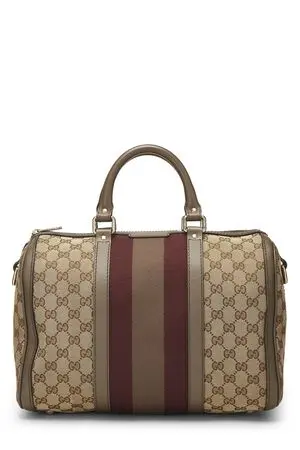 Gucci Original Gg Vintage Web Boston Bag - Grey