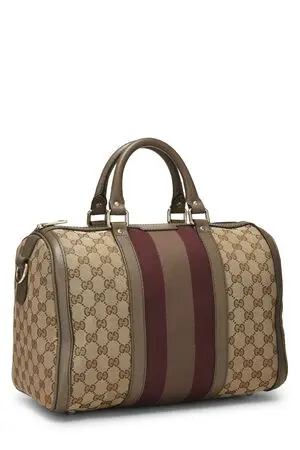 Gucci Original Gg Vintage Web Boston Bag - Grey