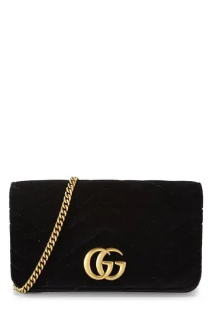 Chanel Velvet Gg Marmont Mini - Black