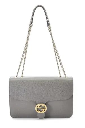Gucci Leather Interlocking Crossbody - Grey