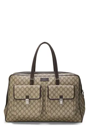 Gucci Gg Supreme Canvas Travel Bag - Brown