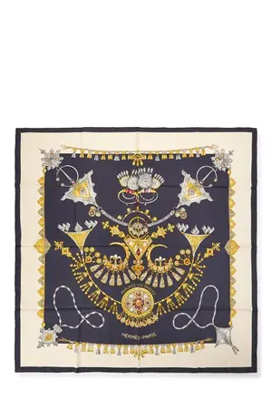 Hermès Multicolor 'parures Des Sables' Silk Scarf 90 - Grey