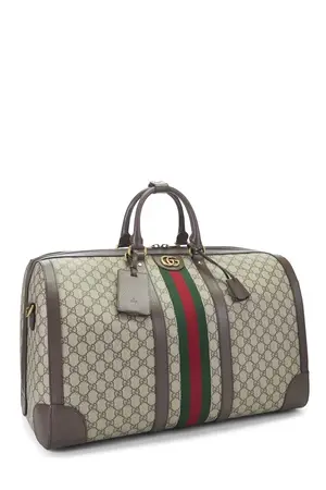 Gucci Gg Supreme Web Boston Bag