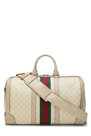 Gucci Gg Supreme Ophidia Web Boston Bag
