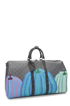 LOUIS VUITTON Yayoi Kusama X Monogram Eclipse Pumpkin Dots Keepall Bandouliere 55