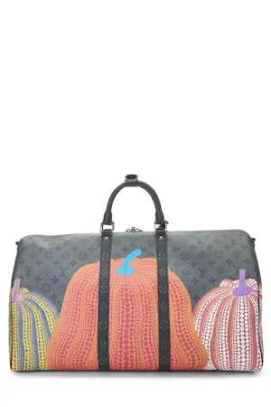 LOUIS VUITTON Yayoi Kusama X Monogram Eclipse Pumpkin Dots Keepall Bandouliere 55