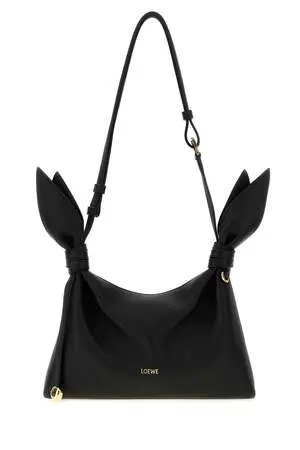 Loewe Leather Mini Scarf Shoulder Bag - Black