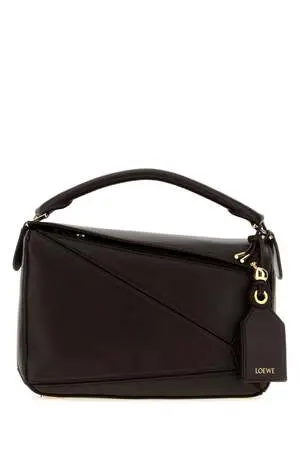 Loewe Loewe Women Dark Brown Nappa Leather Small Featherlight Puzzle Handbag Brown