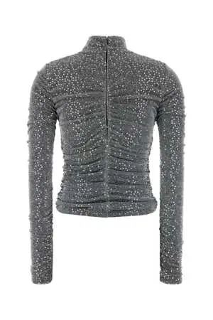 Dolce & Gabbana Silver Jersey Top - Gray