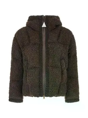 Moncler Quilted Shearling-effect Jacket - Brown