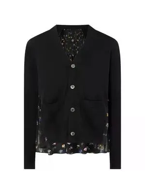 Sacai Floral-print Panelled Sweater