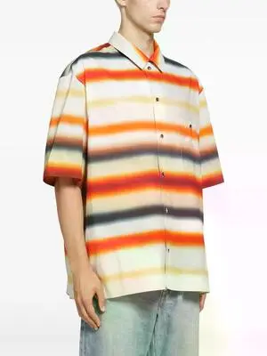 Loewe Gradient-stripe Short-sleeve Shirt - Neutrals
