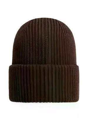 Moncler Logo-patch Ribbed-knit Beanie Hat