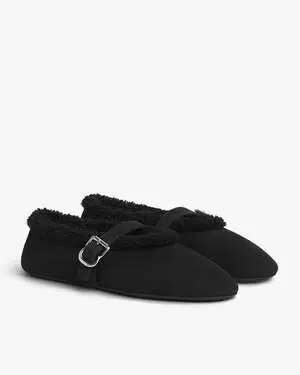 Alaïa Merino Shearling Ballet Flats