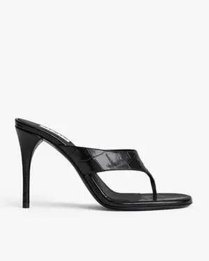 Alaïa Tong 90 Embossed Mule Sandals - Black