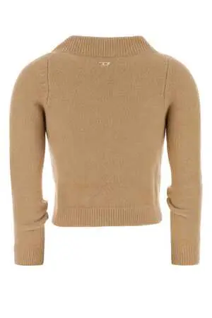 DIESEL® Beige Stretch Wool Blend M-ava Cardigan - Brown