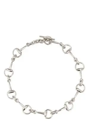 Gucci Metal Horsebit Necklace - Silver