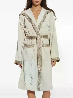 Etro Paisley-trim Hooded Bathrobe